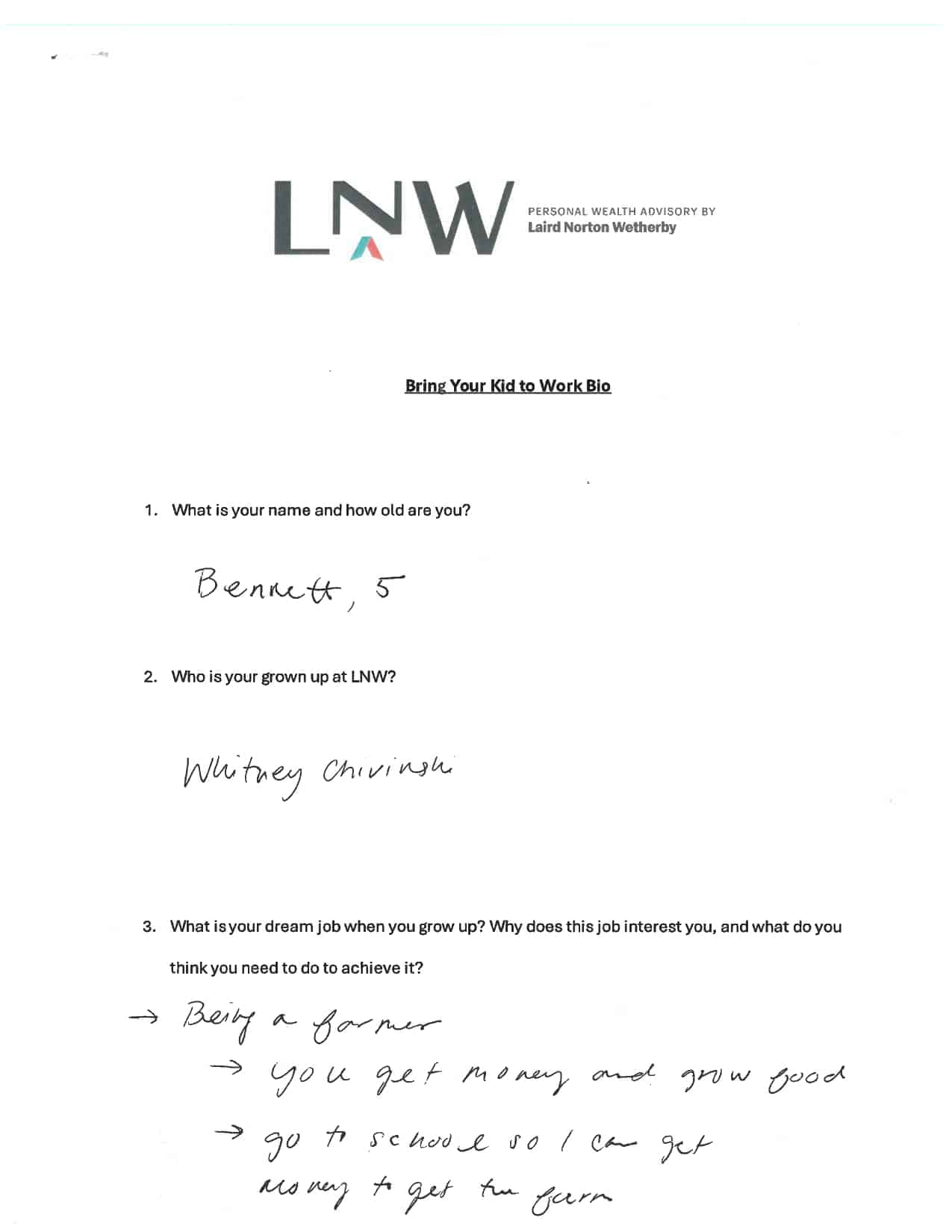 LNW Bring Your Kid to Work Day - LNW